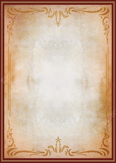 Aesthetic Decorative Pattern Featuring Vintage Kraft Paper And Gold Border Page Border