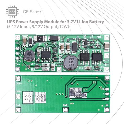 Ups Power Supply Module For 3 7v Li Ion Battery 5 12v Input 9 12v Output 12w Ce Store