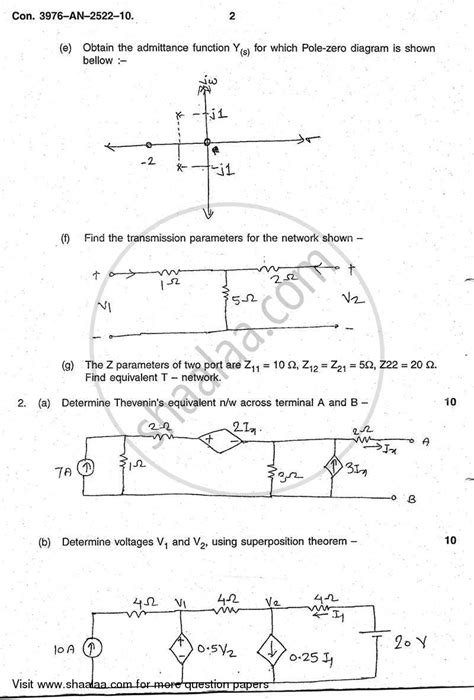 Electrical Network Analysis And Synthesis BE Instrumentation Engineering Semester