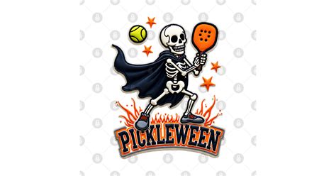 Pickleween Funny Pickleball Halloween Skeleton Costume Pickleween