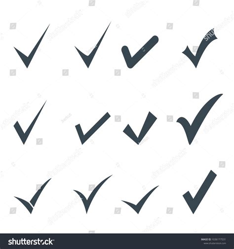 Set Check Mark Icon Stock Vector Royalty Free Shutterstock