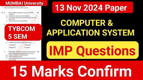 Computer Application System Important Question Tybcom 5 Sem