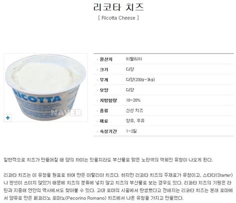 코티지치즈와 리코타치즈 네이버 블로그