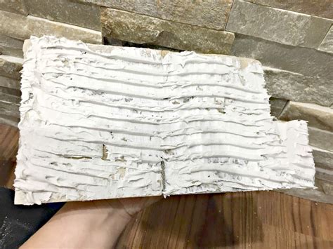 How To Install Stacked Stone Tile On A Fireplace Thrifty Decor Chick Thrifty DIY Decor And
