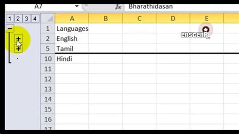 Ms Excel 2010 Subgroup Tamil Youtube