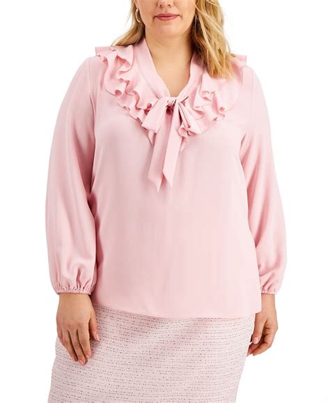 Kasper Plus Size Ruffled Blouse Macys