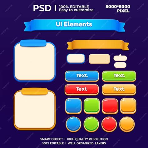 Premium Psd Game Ui Kit 2d Game Ui User Interface Casual Game Ui Ui Kit Ui Art Cartoon Game Ui