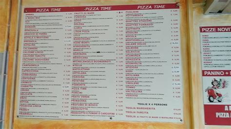 Menu At Pizza Time Pizzeria Cogliate