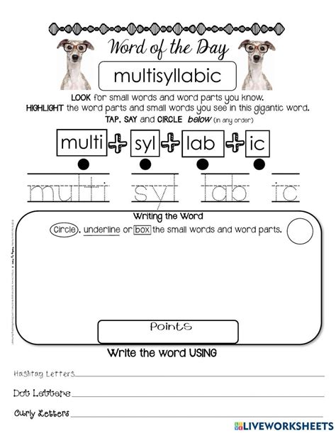 Multisyllabic Words Online Exercise For Live Worksheets