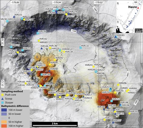 A Bathymetry Map Of The Havre Caldera And Summit With Meter Scale