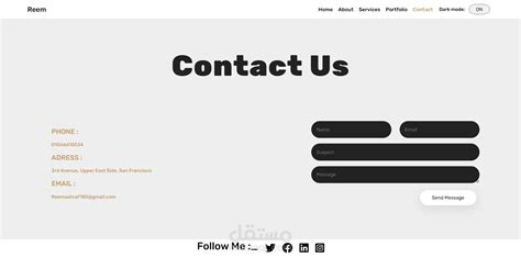 responsive portfolio with light and dark modes مستقل