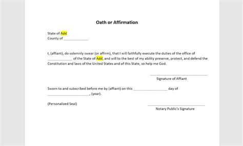 What Is The Oath For A Sworn Statement