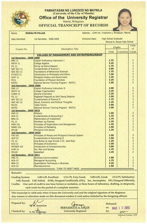 Transcript Of Records Pdf