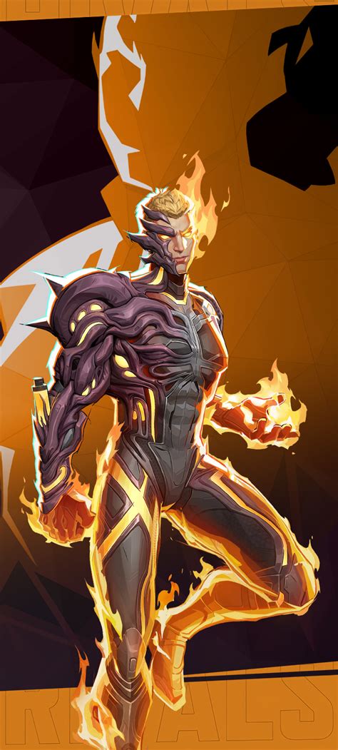 Marvel Rivals Negative Human Torch Phone Wallpaper By Ozyajami On