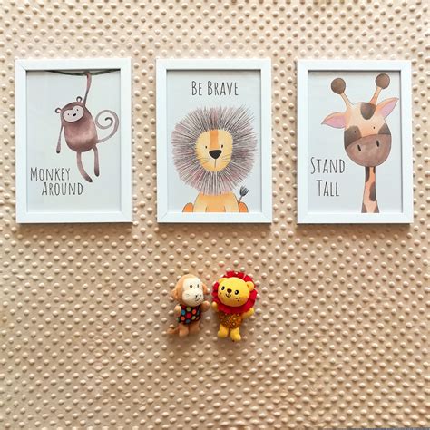 تابلو اتاق کودک و نوزاد مدل حیوانات مجموعه 3 عددی متفرقه دیجی‌استایل