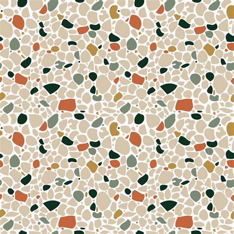 Contemporary Abstract Seamless Pattern Terrazzo Flooring In Neutral