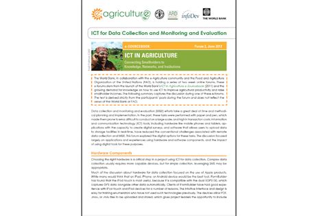 Ict For Data Collection And Monitoring And Evaluation Siani