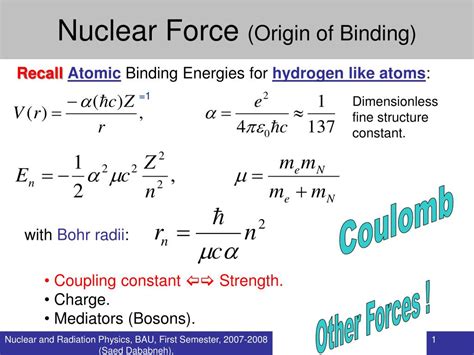 Ppt Nuclear Force Origin Of Binding Powerpoint Presentation Free