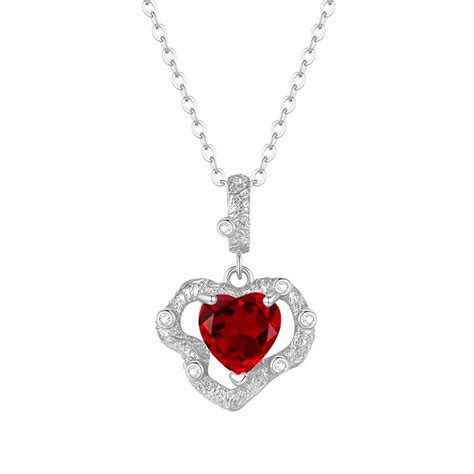 Ruby Heart Shaped Pendant Evalor
