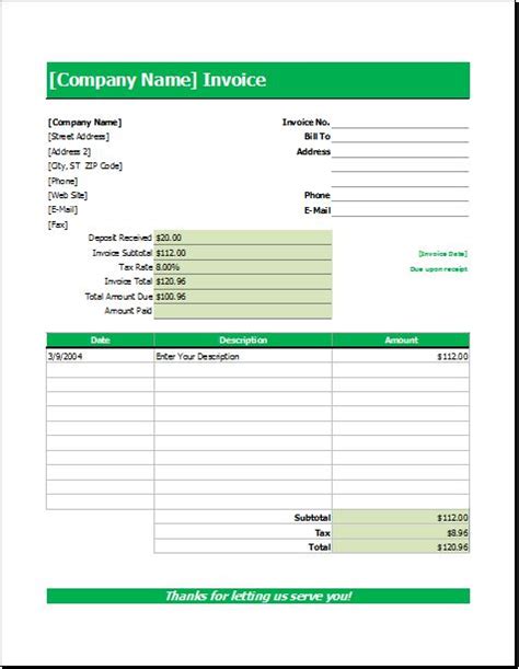 Wedding Services Invoice Sample Template Excel Templates