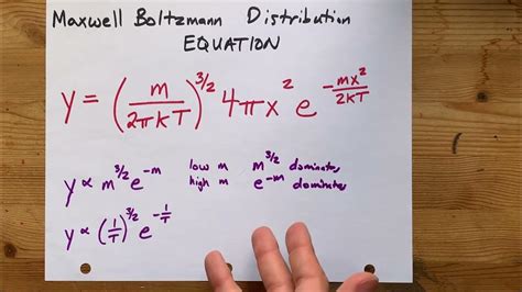 Maxwell Boltzmann Distribution Equation Mass And Temperature Effects Youtube
