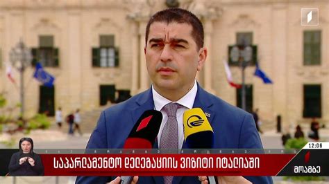 საპარლამენტო დელეგაციის ვიზიტი იტალიაში Youtube