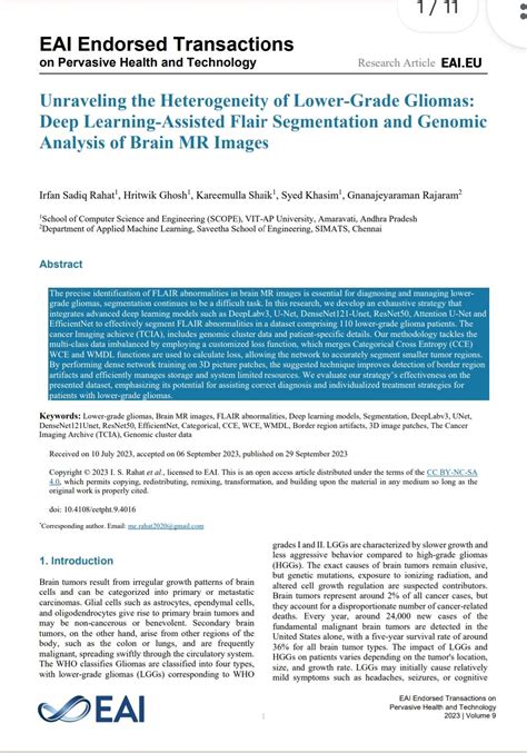 Hritwik Ghosh On Linkedin Research Healthcareinnovation Deeplearning Brainhealth