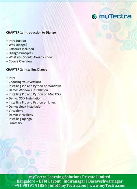 Python And Django Training In Bangalore By Mytectra Pptx Web Development Internet