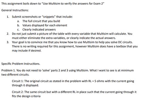 Solved This Assignment Boils Down To Use Multisim To Verify