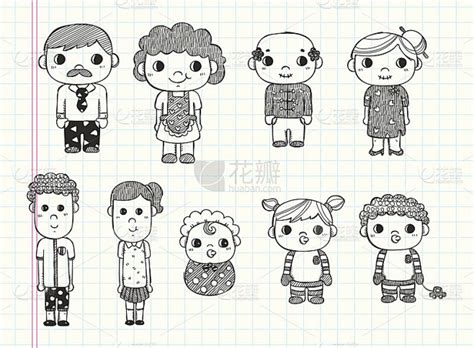 涂鸦家庭图标插画线工具绘图