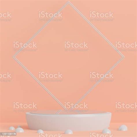 배경 제품 디스플레이 및 프리젠 테이션을위한 장면 지오메트리 모양 프레임 3d 렌더링 일러스트 베이지 색상 0명에 대한 스톡 사진 및 기타 이미지 Istock