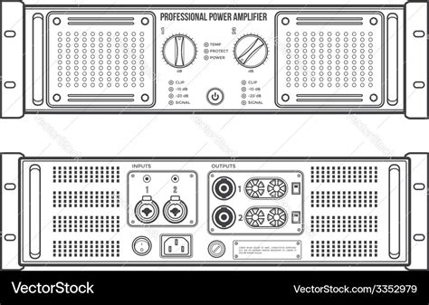 Outline Speaker Amplifier Device Royalty Free Vector Image