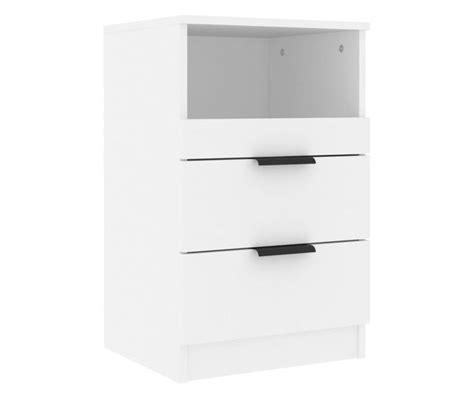 Нощно шкафче бяло инженерно дърво Vivre