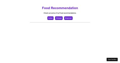 Food Recommendation Codesandbox