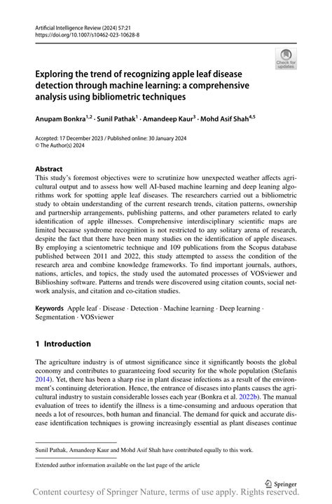 Pdf Exploring The Trend Of Recognizing Apple Leaf Disease Detection Through Machine Learning