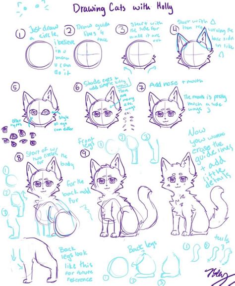 Cat TUTORIAL Anime Style By DAChibiii Cat Drawing Tutorial Sketches Warrior Cat Drawings