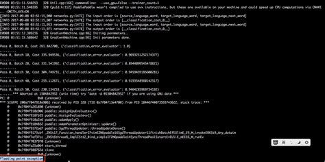 docker版本paddledev paddle rc noavx运行机器翻译的例子出现 Floating point exception Issue
