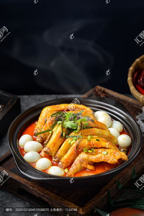 田螺鸡脚煲中国菜系食品餐饮摄影素材汇图网