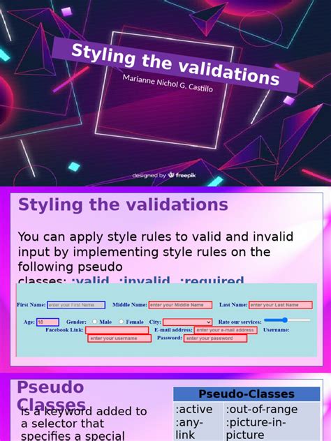 03 Styling The Validation Pdf Html Html Element