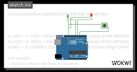 Lampu LED Menggunakan Pushbutton Copy Wokwi ESP32 STM32 Arduino