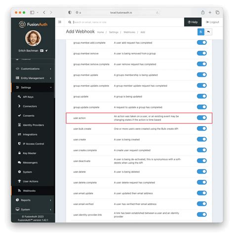 Using Fusionauth User Actions