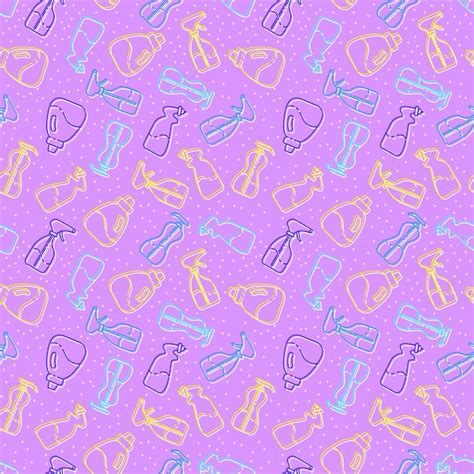 Premium Vector House Cleaning Products Seamless Pattern Vector