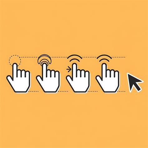 flat design mouse cursor set and computer mouse click cursor hand icons