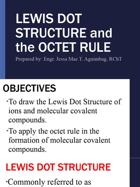 Lewis Dot Structure And The Octet Rule Pdf Covalent Bond Chemical Bond