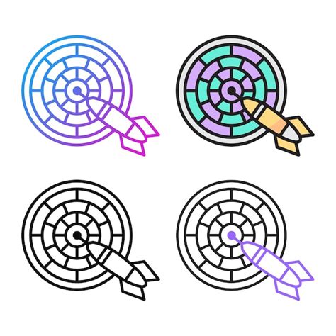 Premium Vector Dart Icon Design In Four Variation Color