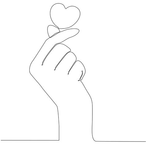 Premium Vector Hand With Heart Drawing By One Continuous Line Sketch