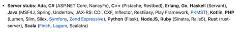 Which Server Languages Does Swagger Codegen Support · Issue 10970 · Swagger Apiswagger