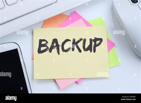 Backup Save Data On Computer Technology Desk Computer Keyboard Stock Photo Alamy