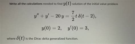 solved write all the calculations needed to find y t