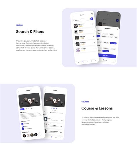 Online Learning Course App Behance Behance